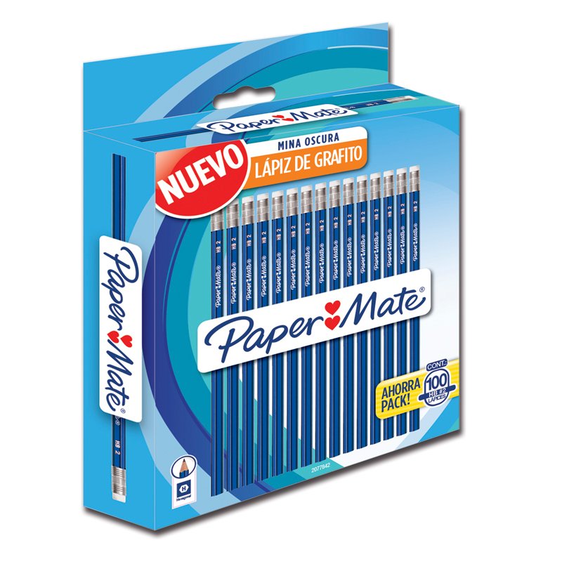 LAPIZ HB2 PAPER MATE MAS AZUL DISPLAY x100 - Suministros e Impresos