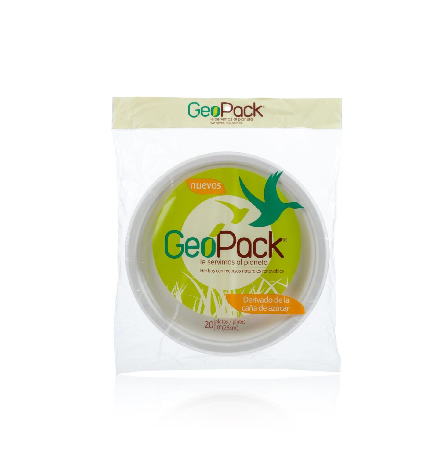 PLATO DESECHABLE GRANDE BLANCO (10") x20 GEOPACK - Suministros e Impresos